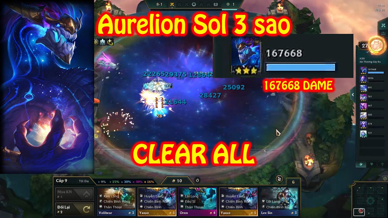 Aurelion Sol 3 star | ĐTCL mùa 7 | Aurelion Sol 3 sao thổi bay đội hình ...