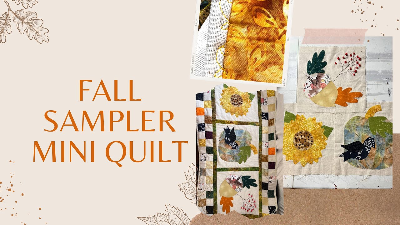 Fall Sampler Quilt Block Pattern - Raw Edge Applique Fall Sampler Full ...