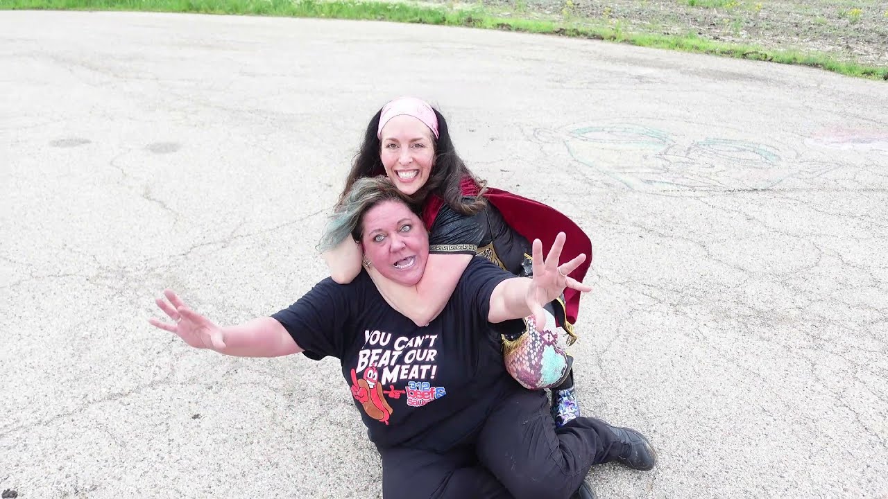 Wrestling a Viking,Sleeper-hold,Nelson-hold,Camel Clutch handsmother ...