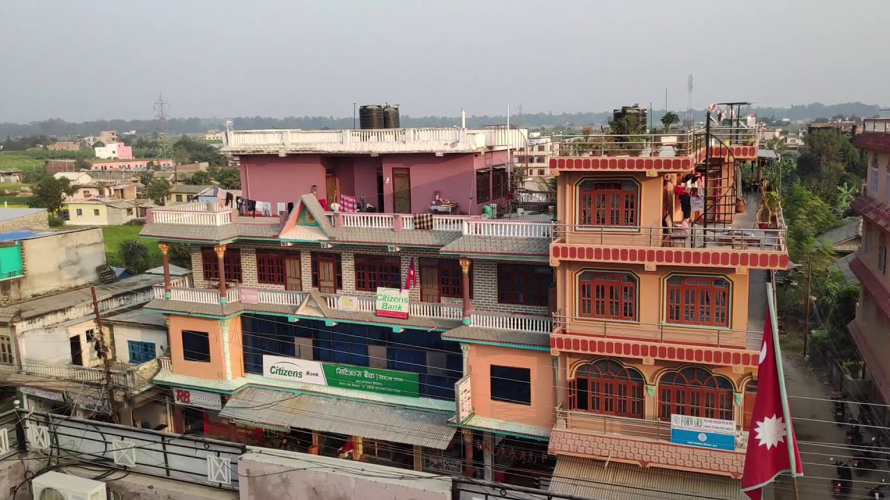 Nijgadh City From Rooftop (माथीबाट निजगढ बजारको बाक्लो बस्ती हेर्दा ...