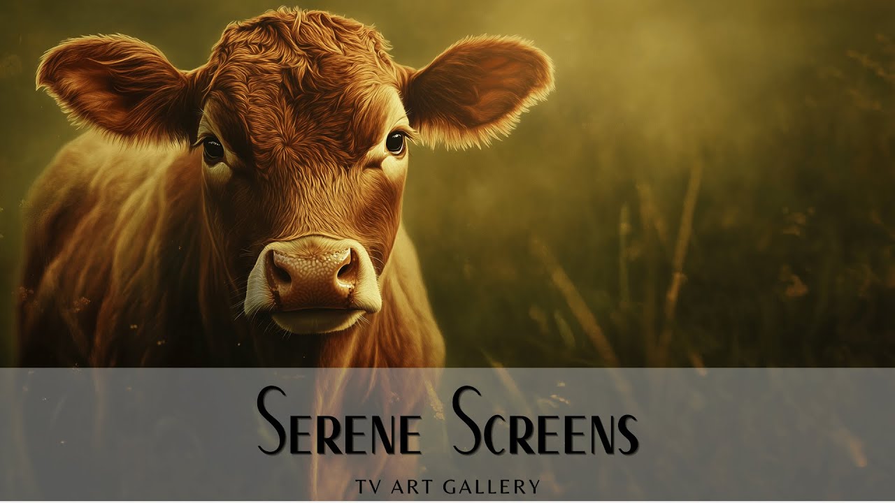 Cute Cow In The Field - TV Art Display, Screensaver, Background ...