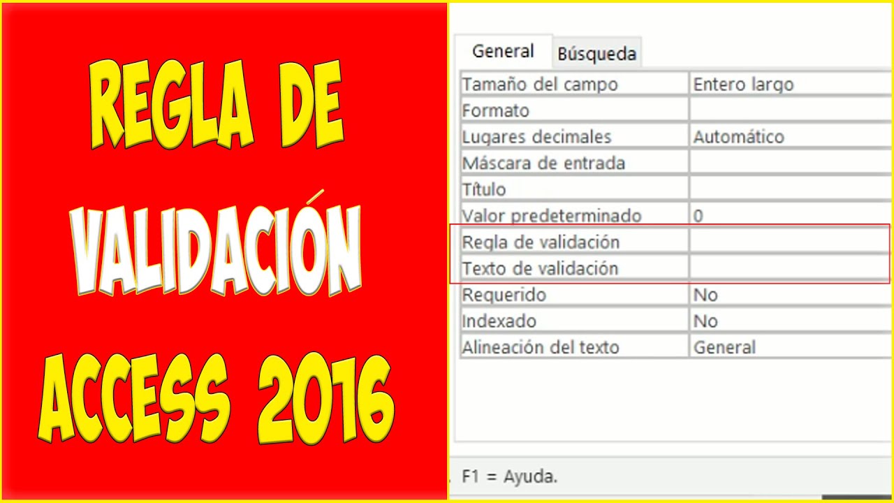 Regla De ValidaciÓn Y Texto De ValidaciÓn En Access 2016 Tutorial En EspaÑol Bien Explicado
