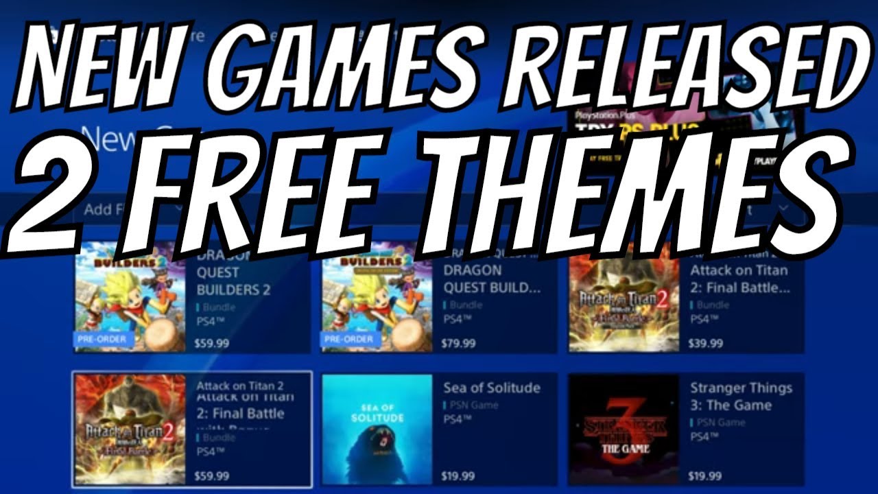 New PS4 Games - 2 New Free Themes PS4 Dynamic - YouTube