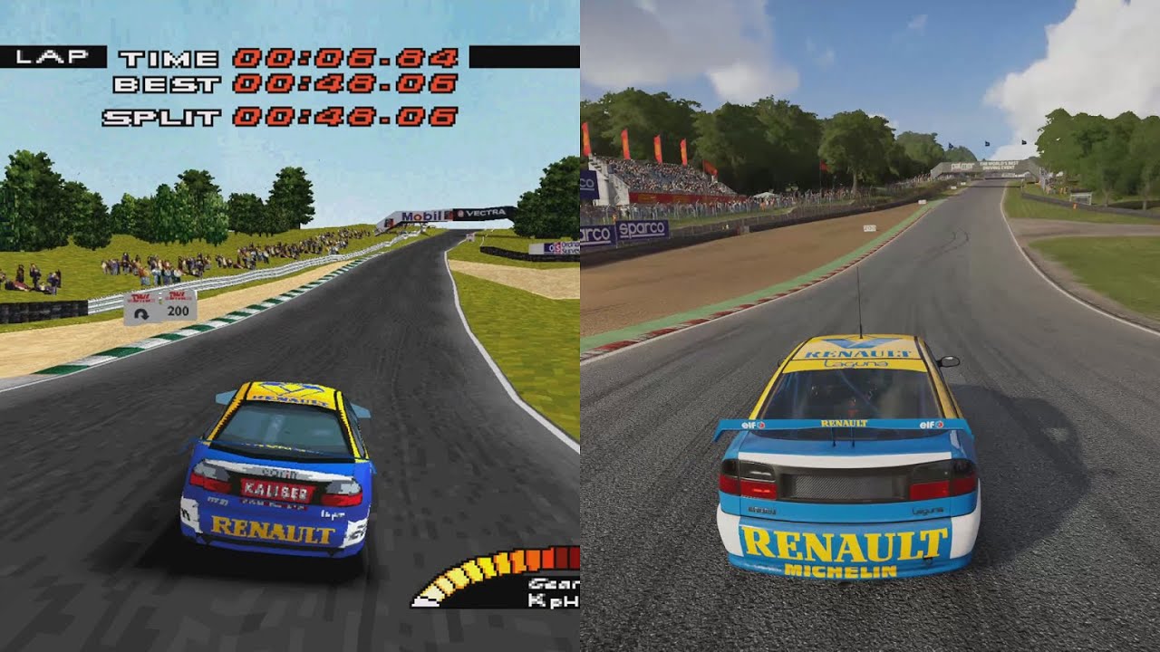 First Corners at Brands Hatch in 35 different racing games (TOCA, Forza ...