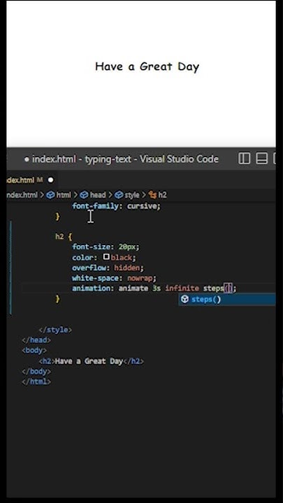 Simple typing text animation html css - YouTube