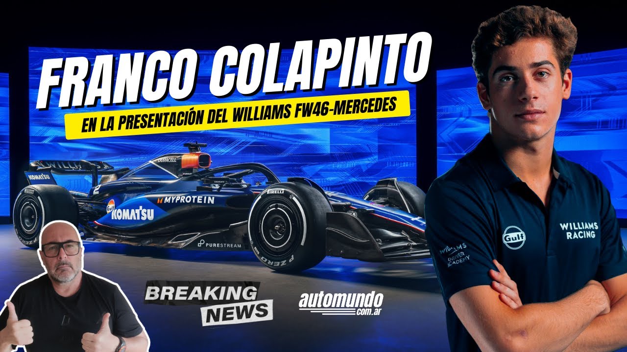 🏁 Franco COLAPINTO en la presentación del Williams FW46 - YouTube