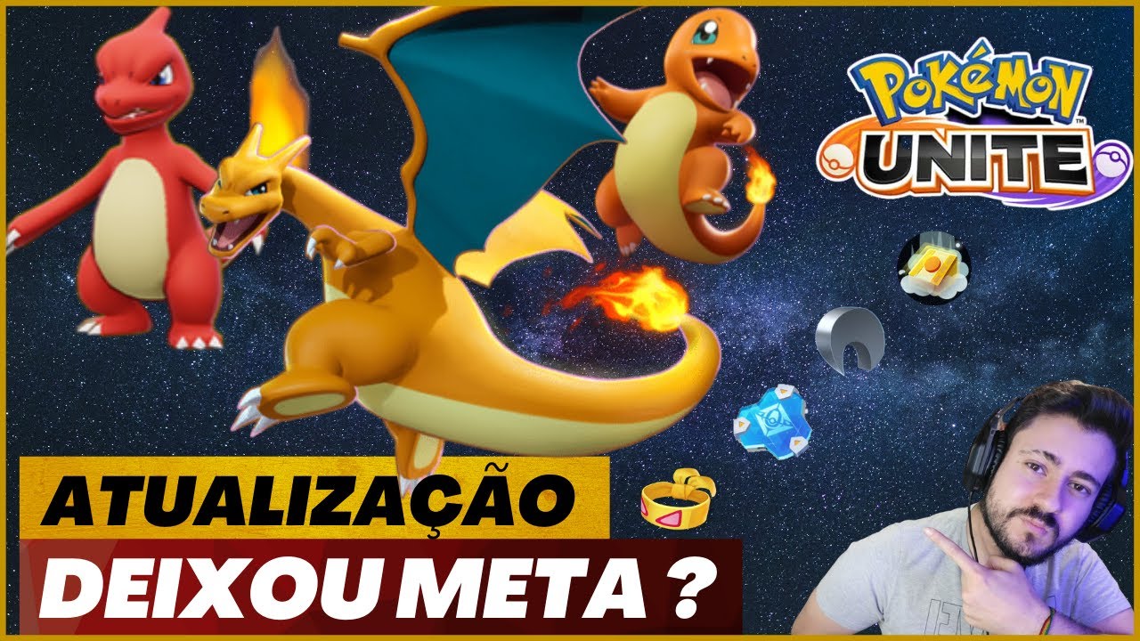 COMO JOGAR de CHARIZARD Pós BUFF, build, ataques POKEMON UNITE GUIA ...