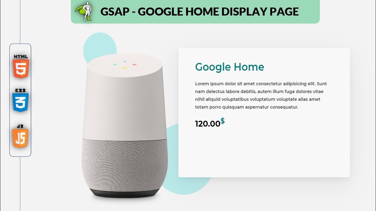 Google Home Animated Display Page | GSAP Tutorial | HTML | CSS - YouTube