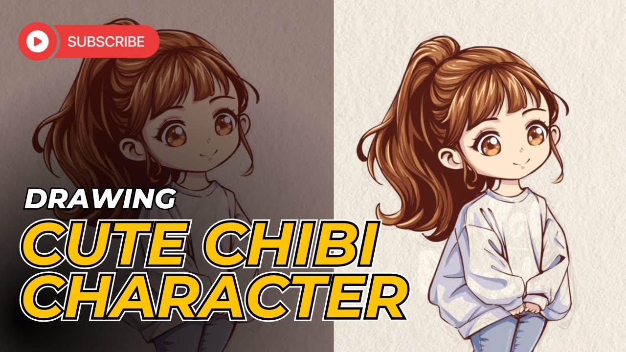 making illustration chibi ponytail girl character by @SketchPunch - YouTube