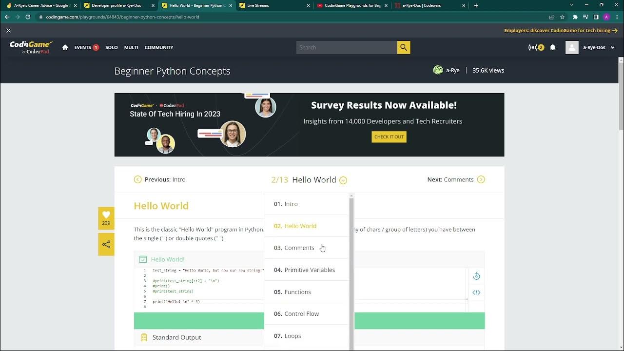 My Free Python Tutorial on CodinGame! - YouTube