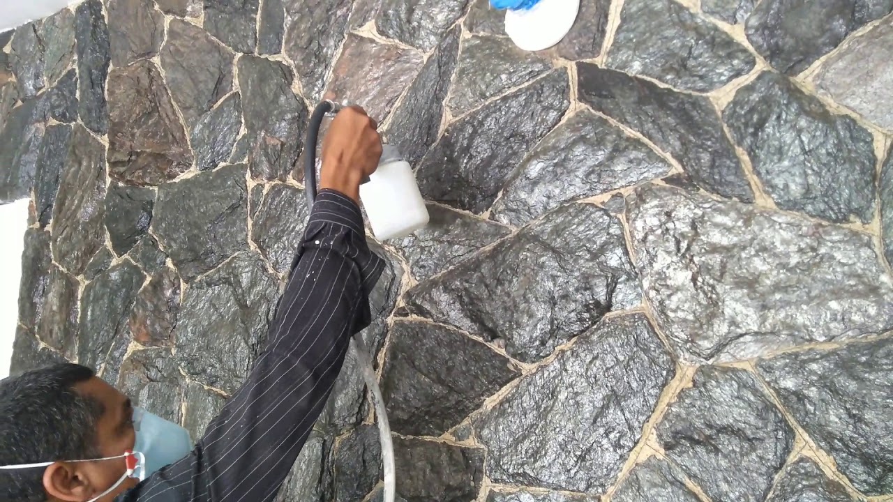 application of resin in stones (Varnish) - YouTube