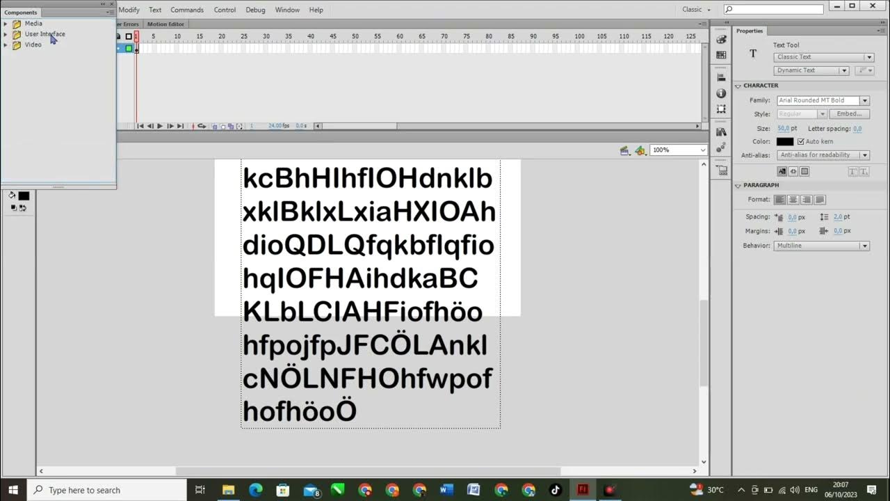 Tutorial - Cara Membuat Scrollbar Text Di Adobe Flash cs6 - YouTube