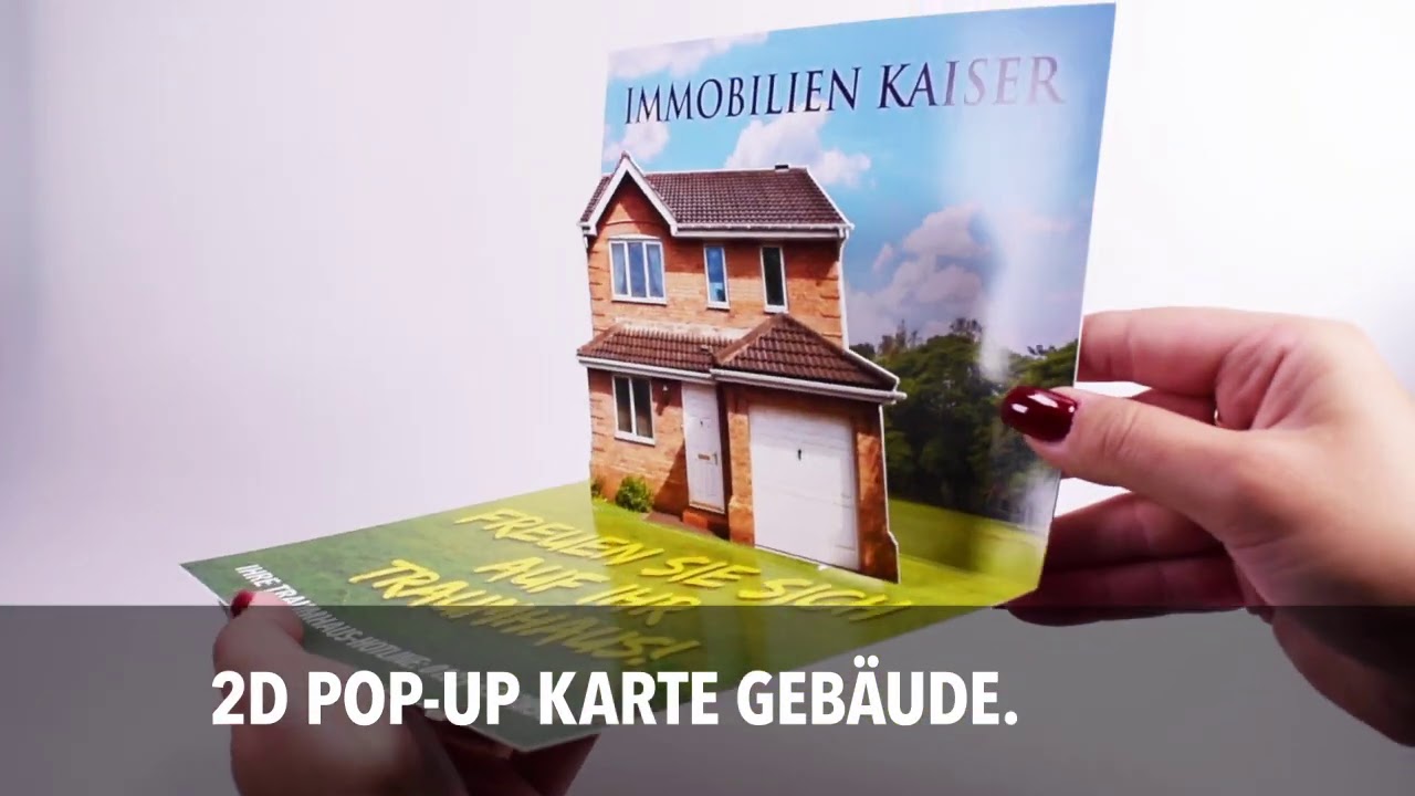 2D Pop Up Karte Gebäude - YouTube