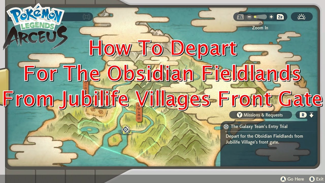 How To Depart For The Obsidian Fieldlands From Jubilife Villages Front ...
