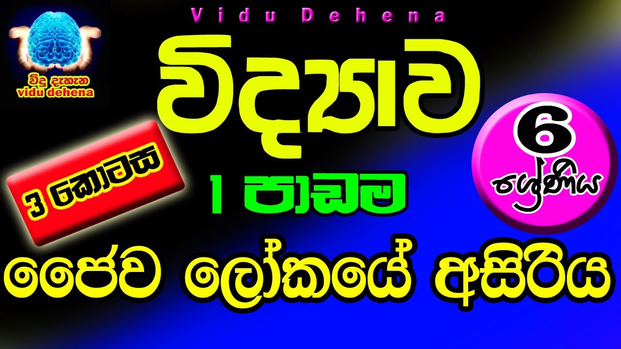 Grade 06 Science Lessons In Sinhala Unit 01 Part 3 6 වසර විද්යාව