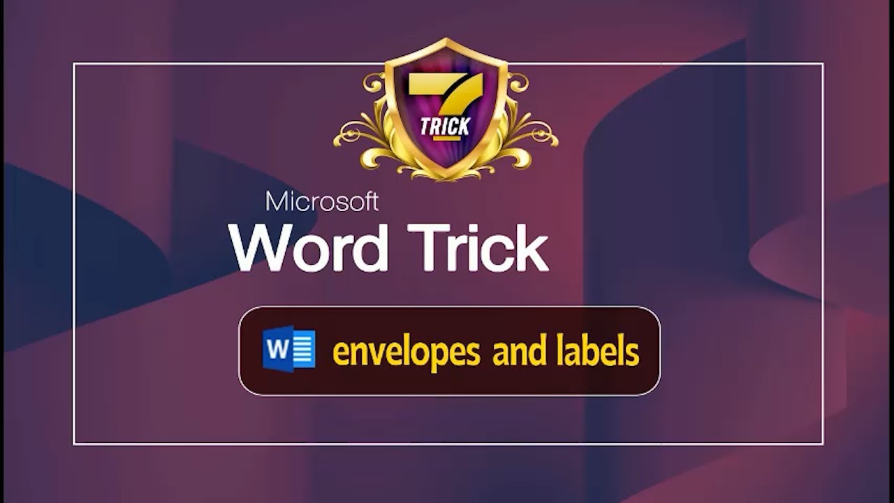 Word | Creating Envelopes and Labels: A Complete Guide - YouTube