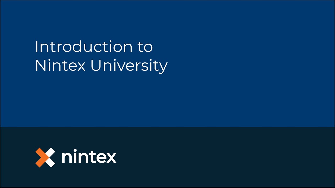 Introduction to Nintex University - YouTube