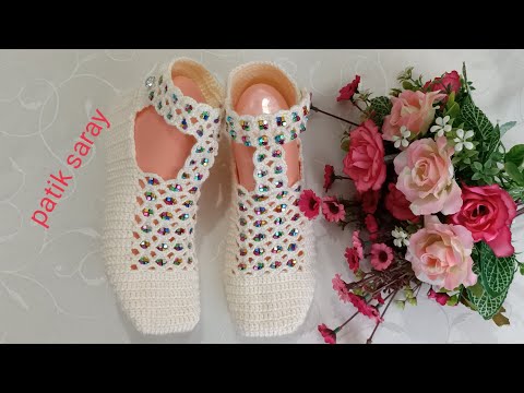 çeyizlere çok yakışacak boncuklu patik yapımı / kolay patik yapımı #patik