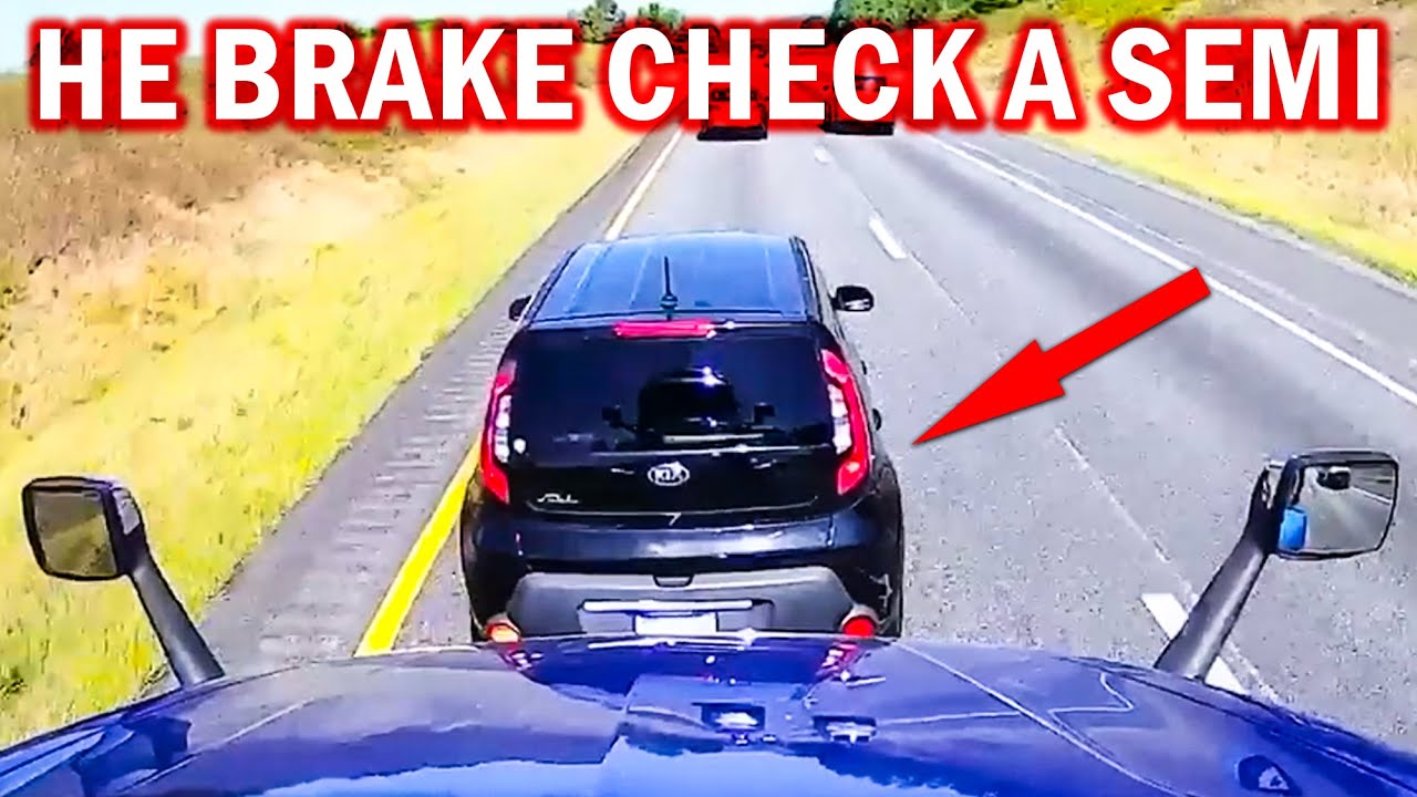 American Truck Drivers | Road Rage | Brake Check | Trucks | Car Crash ...