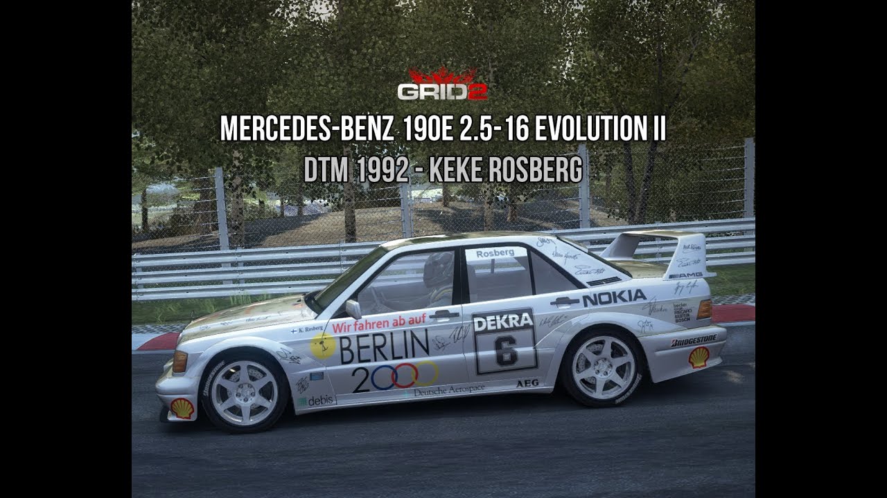 GRID2 - Mercedes Benz 190E DTM 1992 Keke Rosberg (Custom Livery) - YouTube
