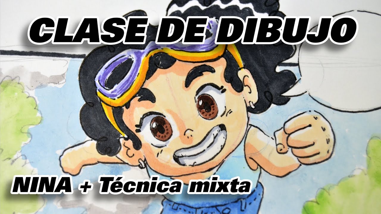 Clase De Dibujo Nina Técnica Mixta Youtube