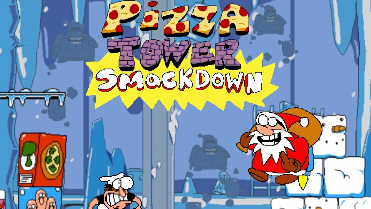 Pizza Tower Smackdown Mini Boss Fight Fake Santa vs Peppino - YouTube