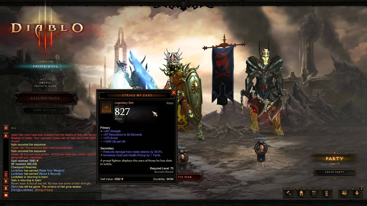Diablo III 05 12 2014 string of ears - YouTube