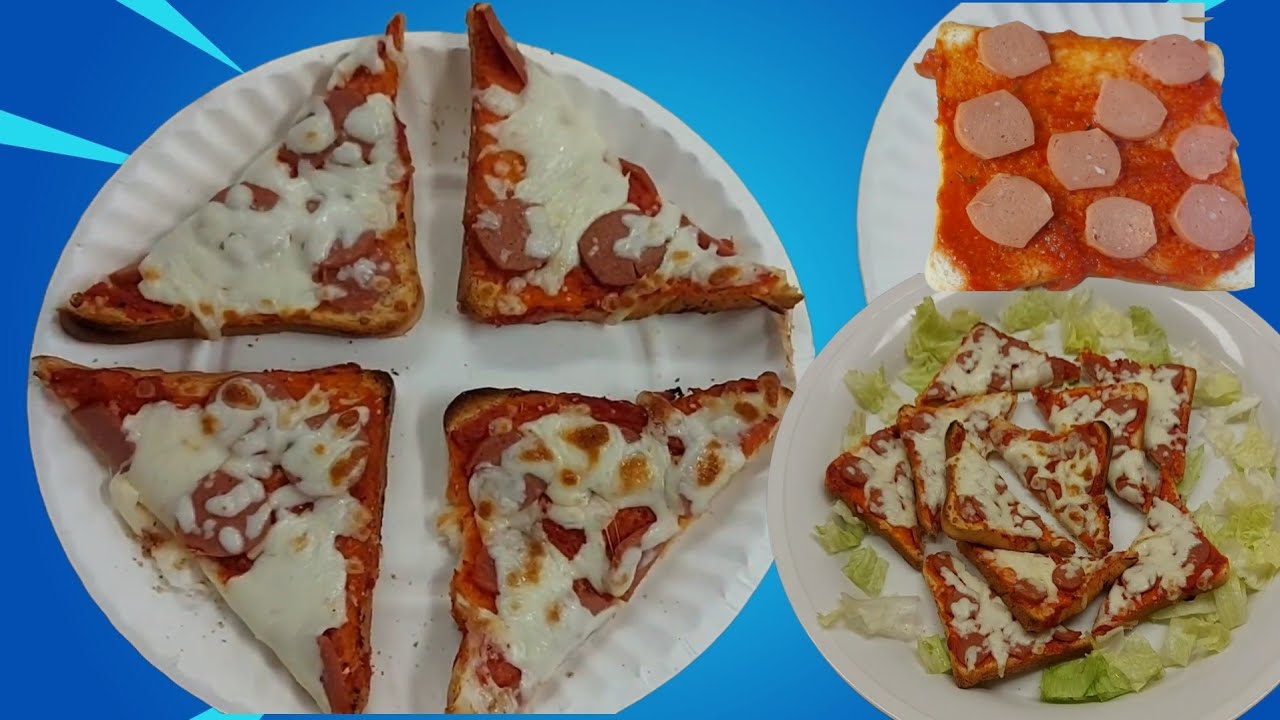 Slice bread pizza in oven || Pizza recipe || Bread pizza recipe ...