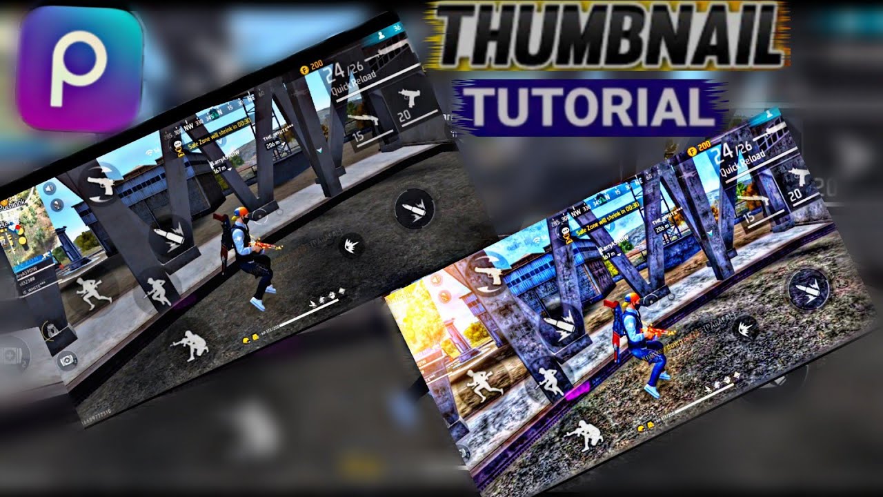 HOW TO MAKE FREE FIRE THUMBNAIL IN PICSART ⚡ PicsArt thumbnail tutorial ...