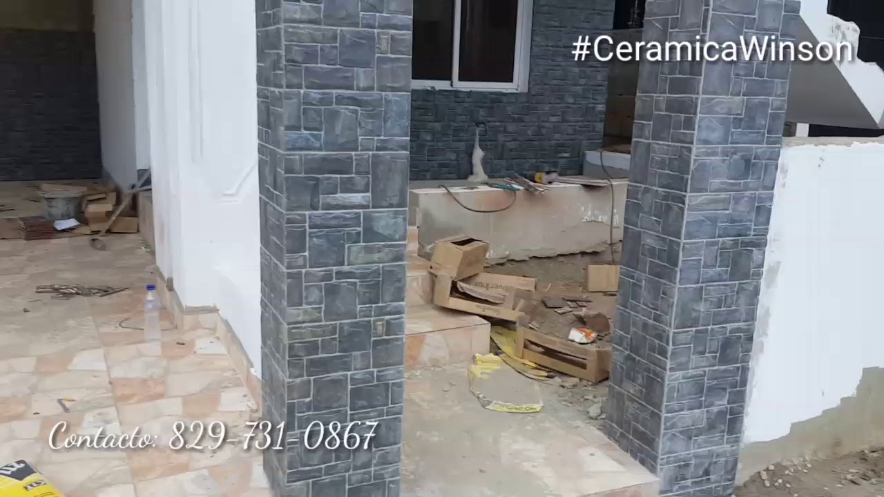 Cerámicas 15x45 en las columnas y fondos - YouTube