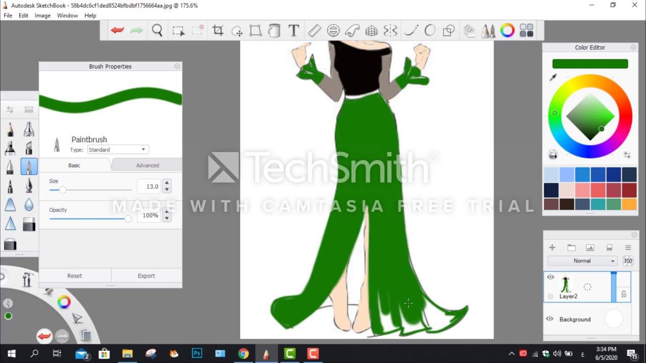Evening dress design for the first time on the laptop - YouTube