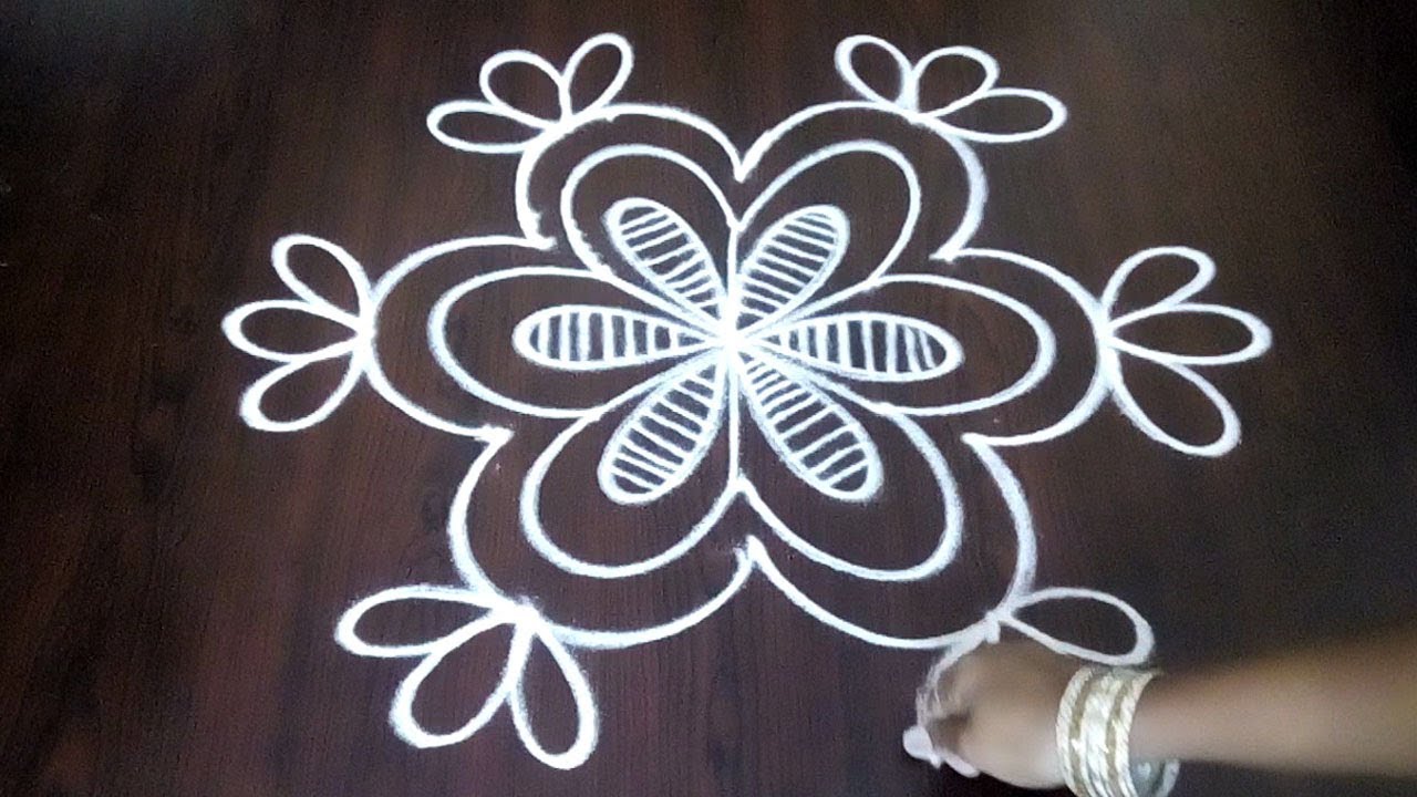 Latest Easy Chukkala Muggulu || 3 x 2 Simple Dots Rangoli || || Fashion ...