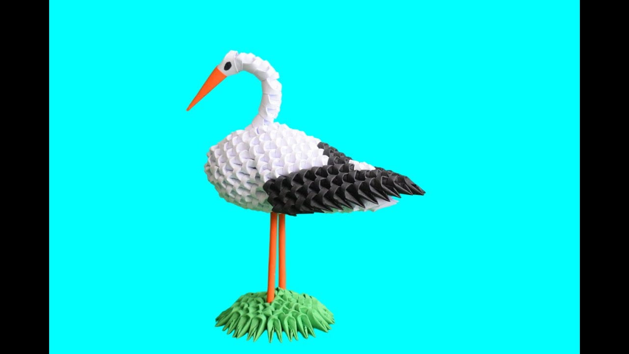 How to make 3d origami Stork part 1 - YouTube