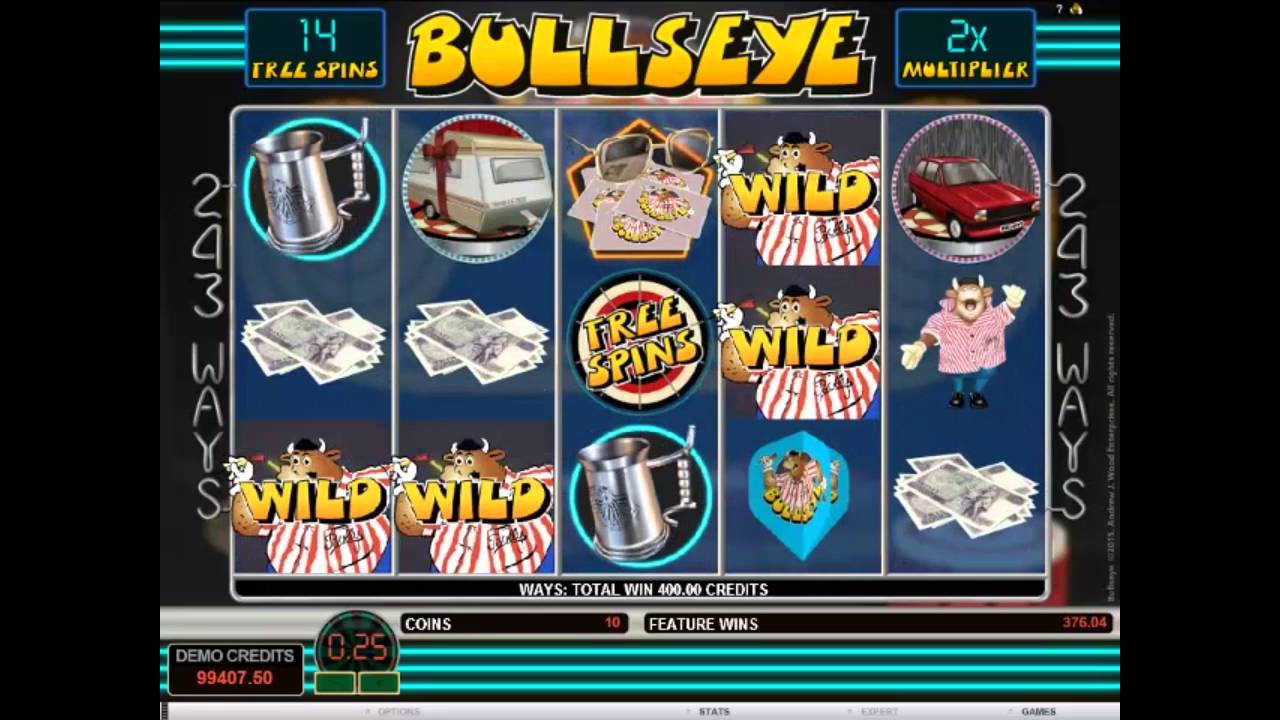 Bullseye slot by Microgaming - Gameplay - YouTube
