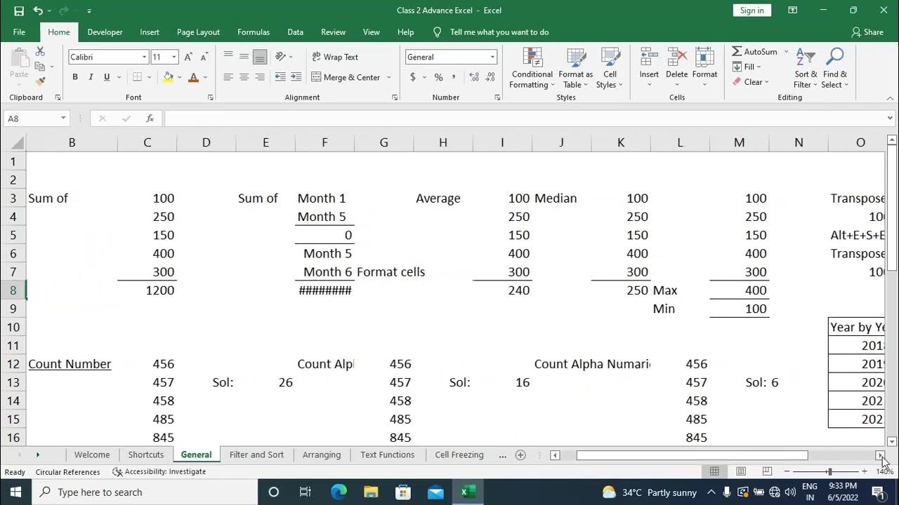 Basic Excel Class 1 (Financial Modeling) - YouTube