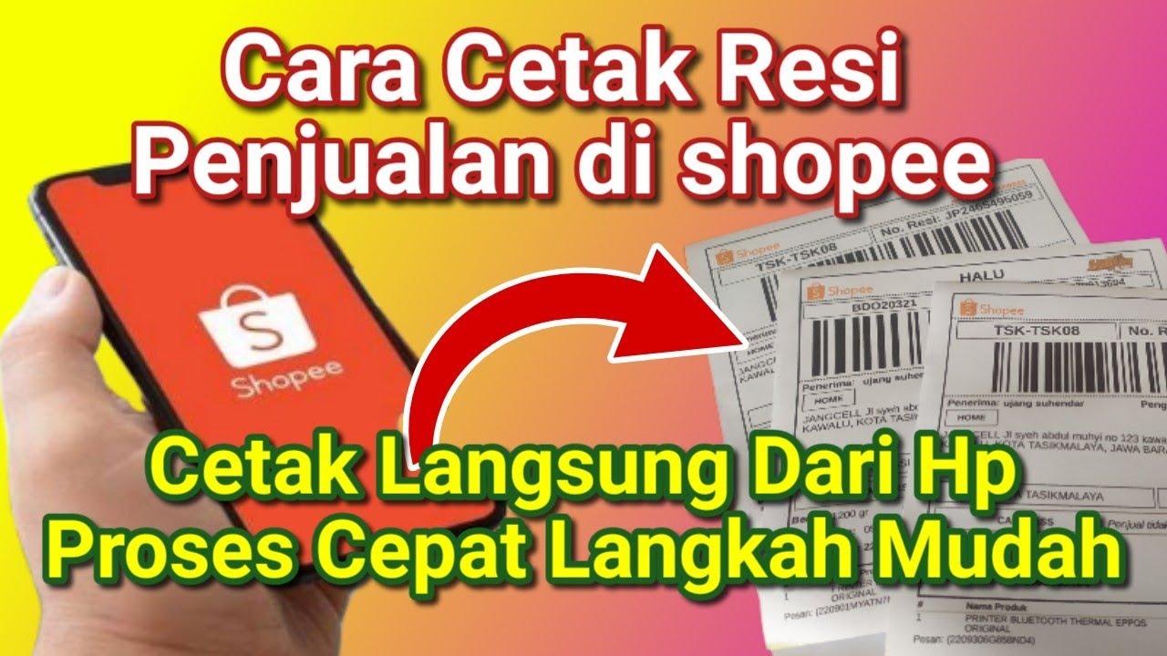 Cara Termudah Cetak Resi Shopee Dari Hp Android #cetakresi #shopeepay # ...