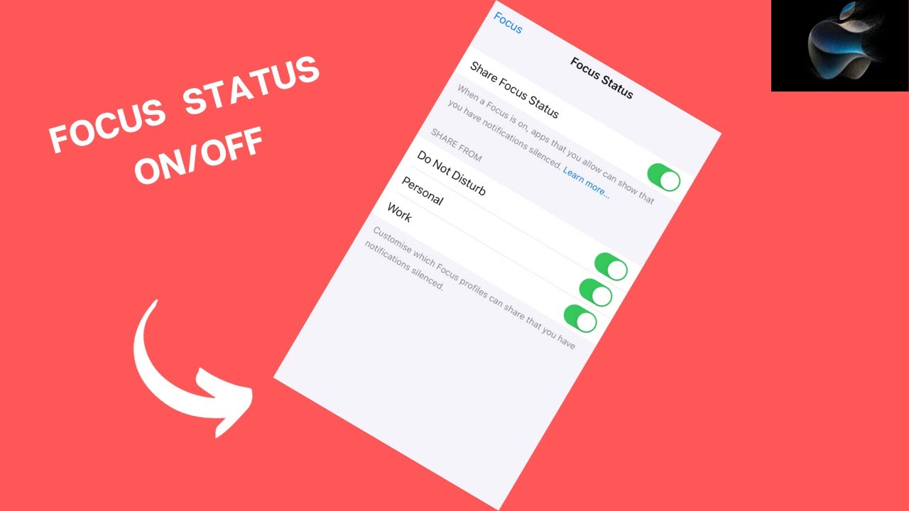 How to turn on/off Focus Status on iPhone 15/iPhone 15 Pro Max - YouTube