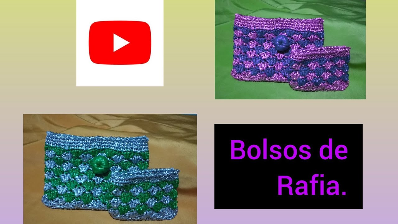 Tutorial Bolso y Monedero de Rafia Tejido A Crochet - YouTube