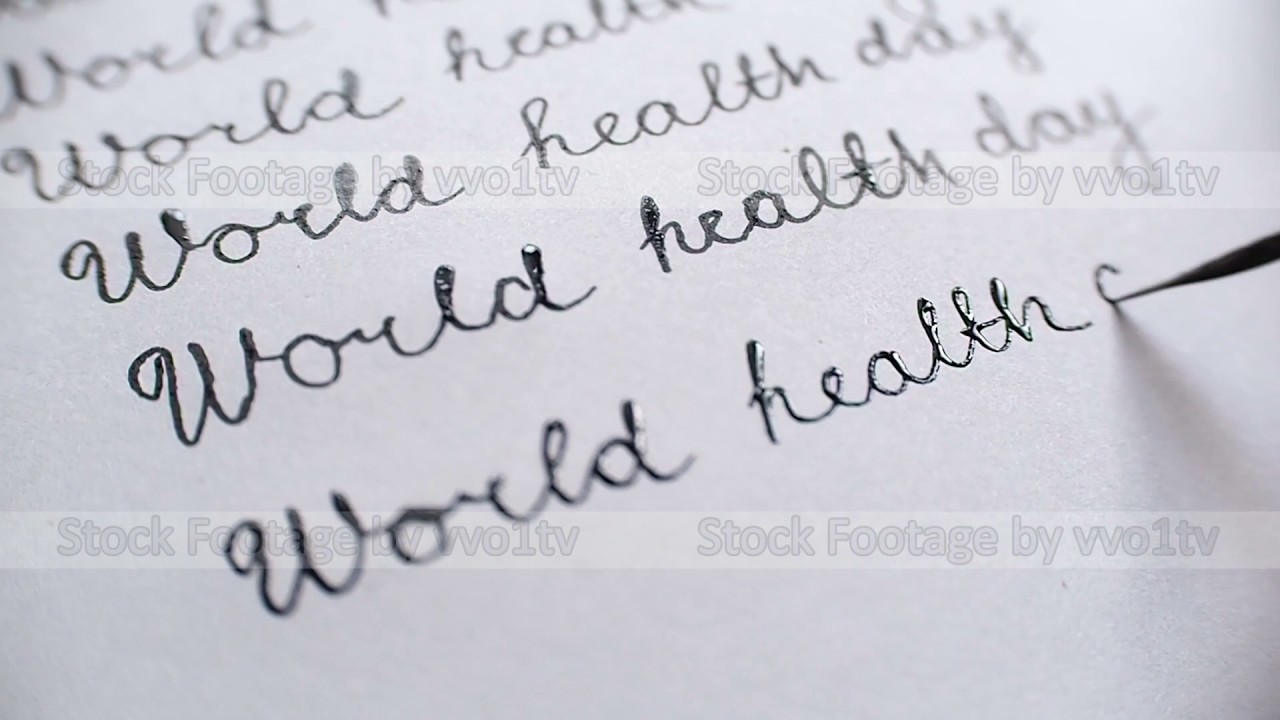 World health day calligraphy and lattering. Tenth line close-up whith ...