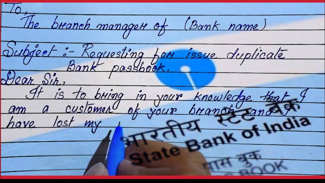 Application for Duplicate bank passbook - YouTube