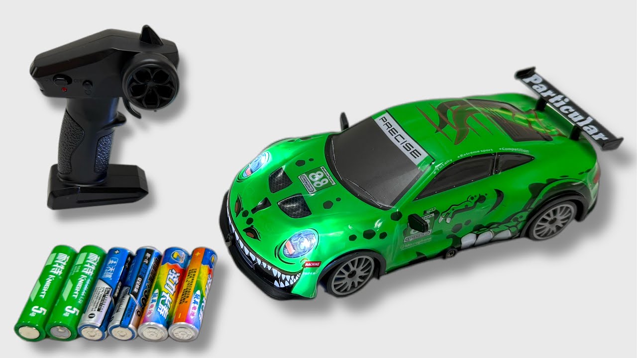 Unboxing Green RC Drift Racing Car, RC Dinosaur Car, Gear Robot Shark ...