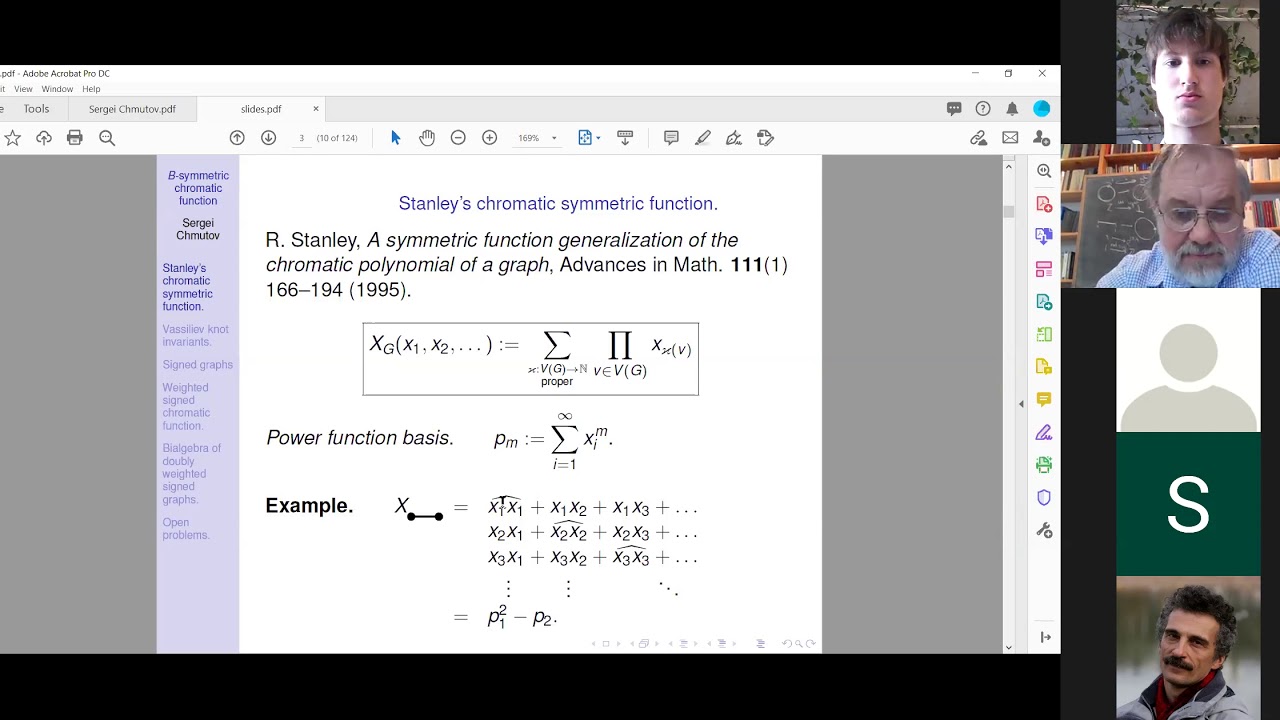 Sergei Chmutov (Ohio State University, USA) B-symmetric chromatic ...