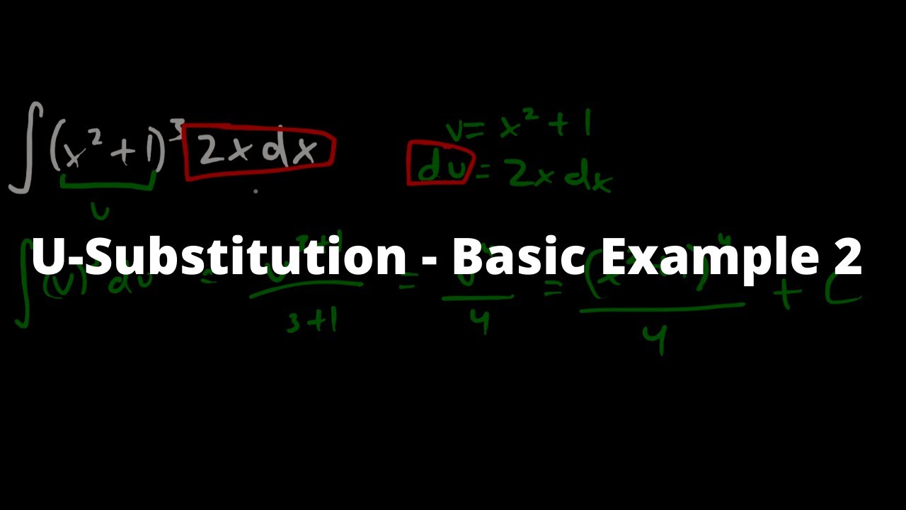 U-Substitution - Indefinite Integrals - Basic Example 2 - Calculus 1 ...