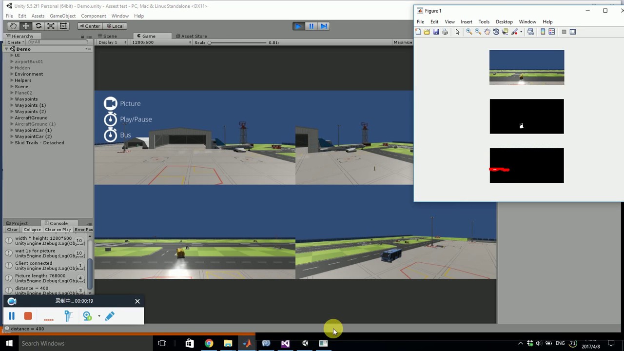 Unity + Named pipe + Matlab - YouTube
