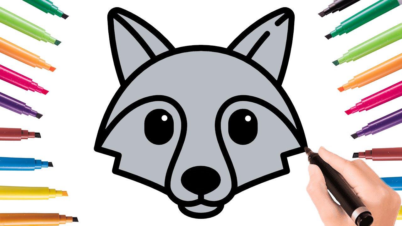 🐺 How to draw a cute wolf? Easily and simply! A drawing for kids step ...
