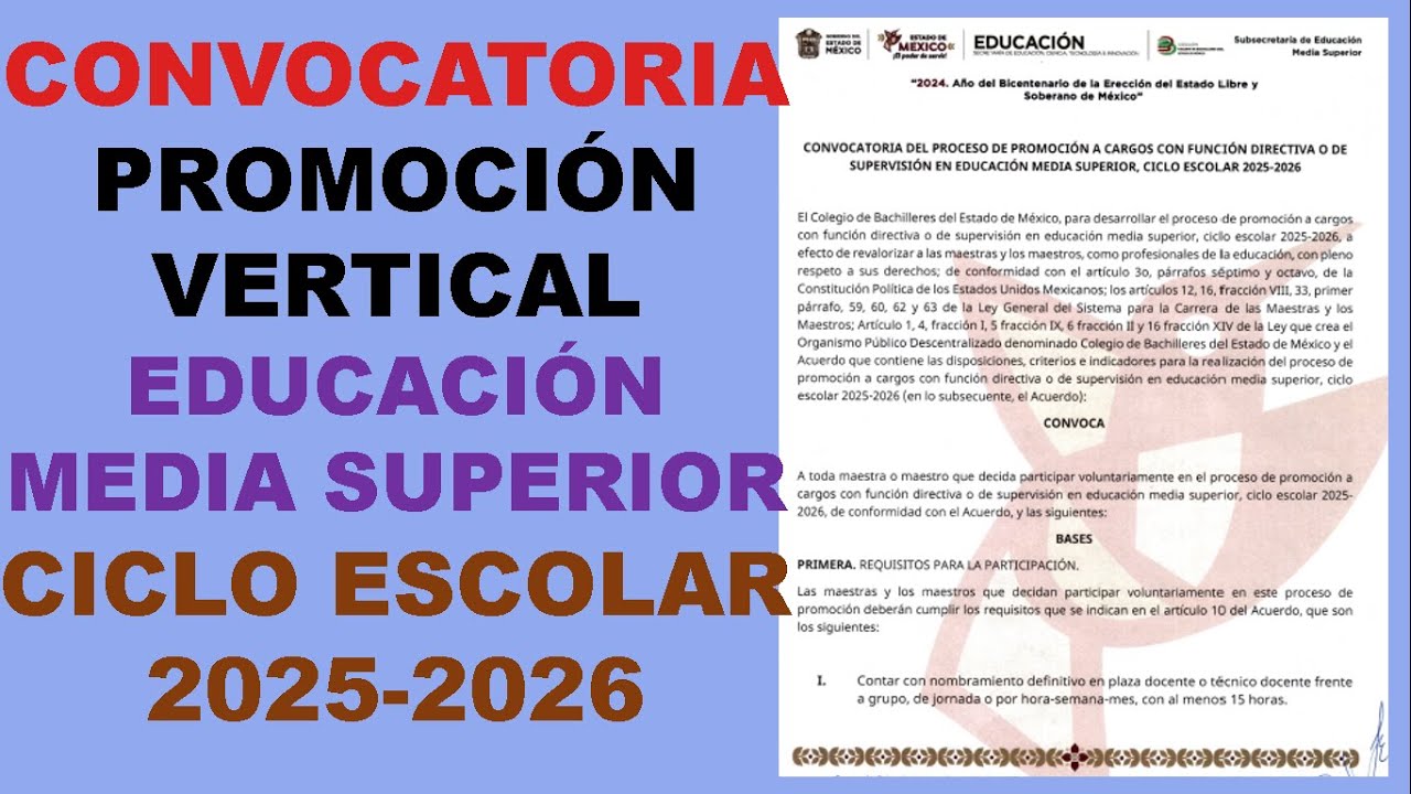 PROMOCIÓN VERTICAL EN EDUCACIÓN MEDIA SUPERIOR, CICLO ESCOLAR 2025-2026 ...