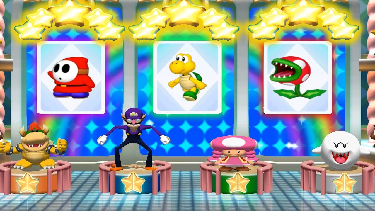 Mario Party 6 MiniGames Koopa Kid vs Boo vs Waluigi vs Toadette - YouTube
