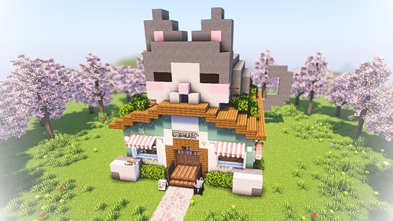 How to Build a Adorable Cat Cafe in Minecraft - YouTube