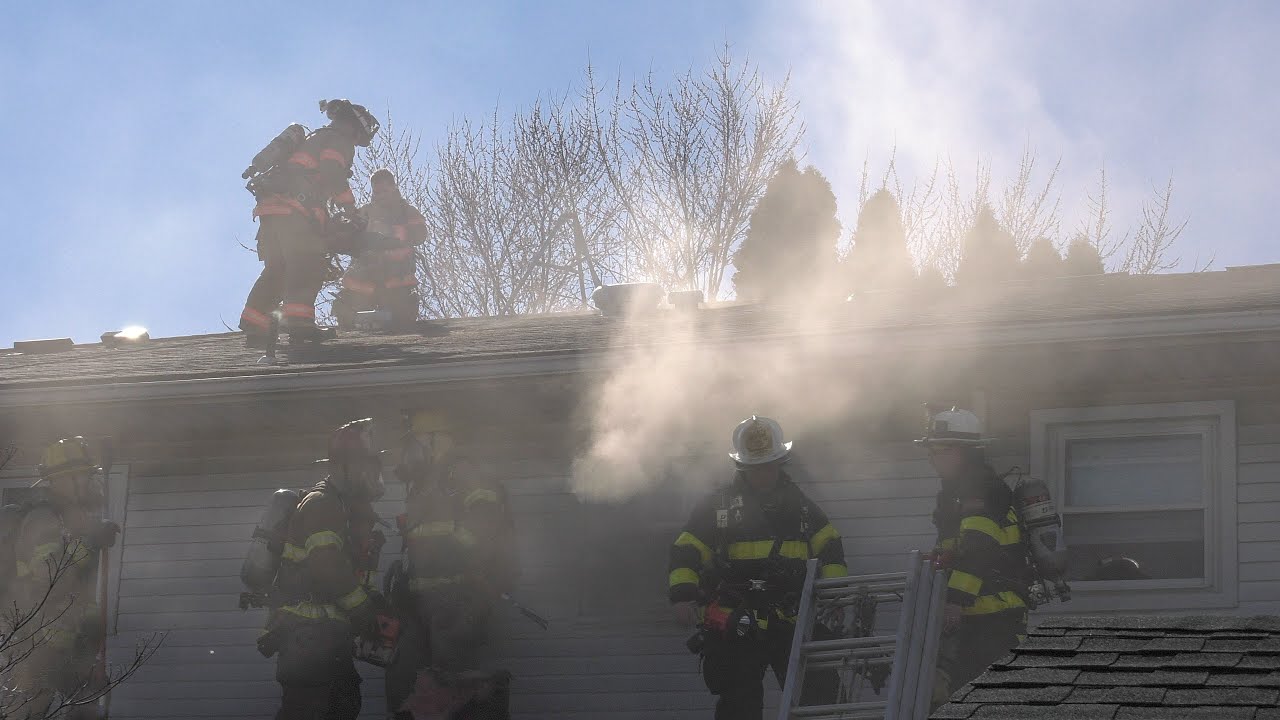 CLOSE CALL: Firefighter falls in vent hole during 3-alarm fire (Roof ...