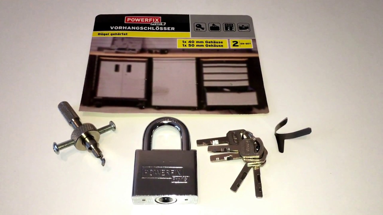Powerfix Profi Schloss Testbericht/padlock open/Vorhängeschloss knacken ...